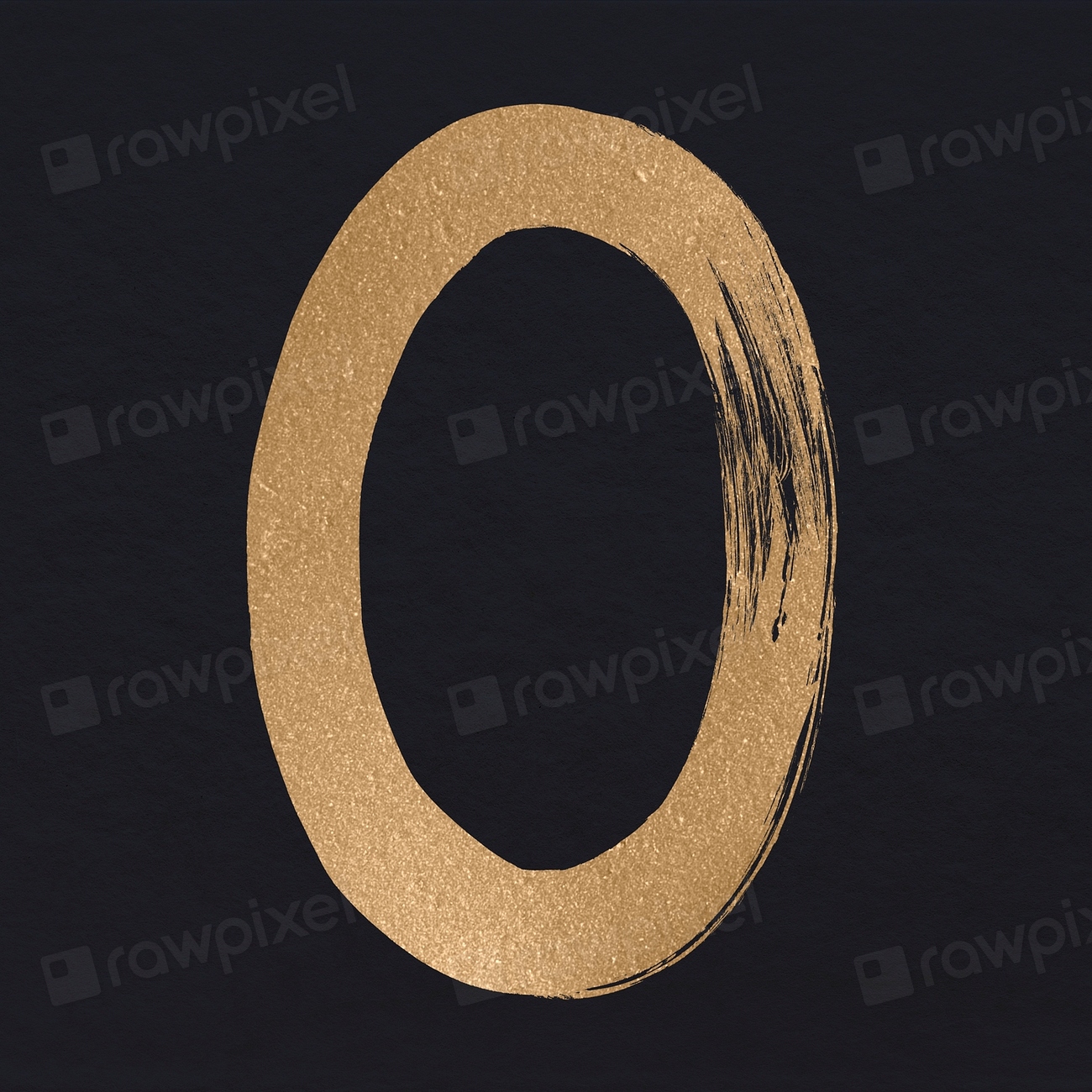 Brushed gold number 0 psd | Premium PSD - rawpixel