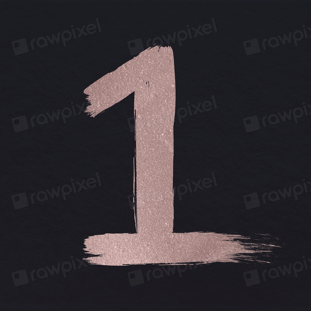 Rose gold psd 1 number | Free PSD - rawpixel