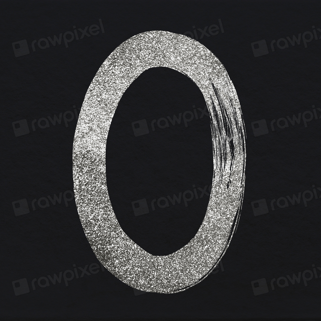 Silver glitter 0 number psd | Free PSD - rawpixel