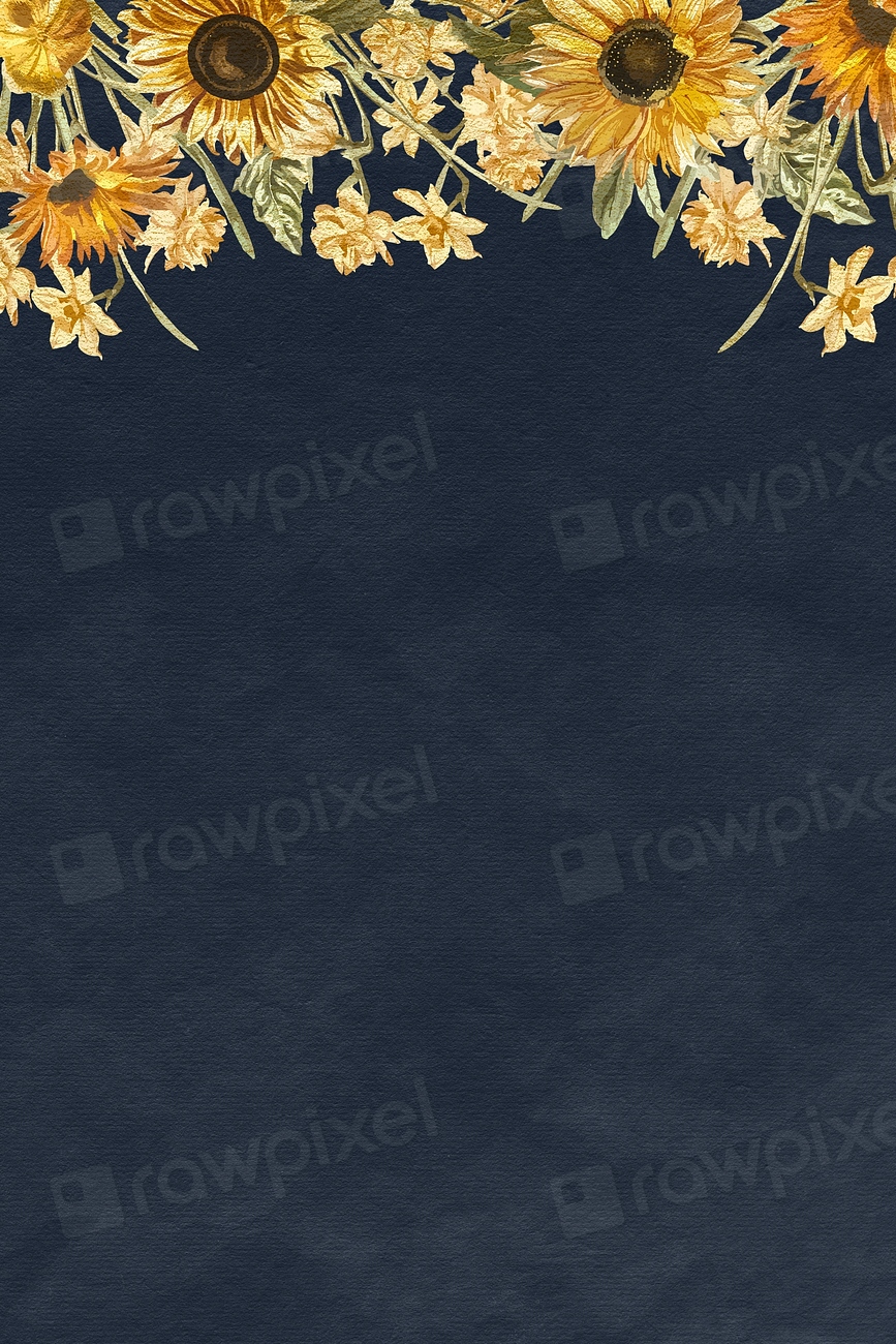 Floral navy blue background watercolor | Free Photo - rawpixel