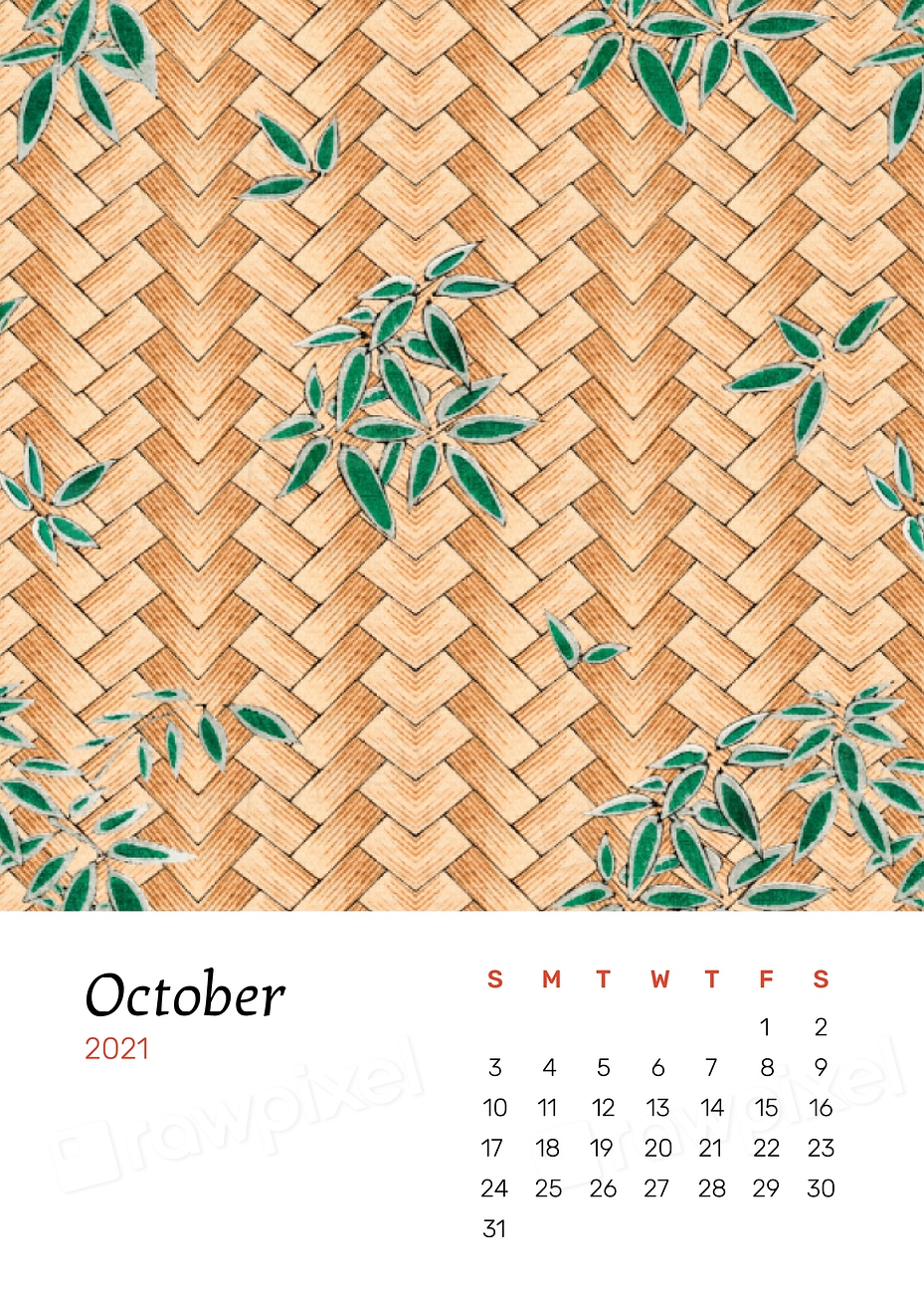 October 2021 calendar printable vector | Premium Vector - rawpixel