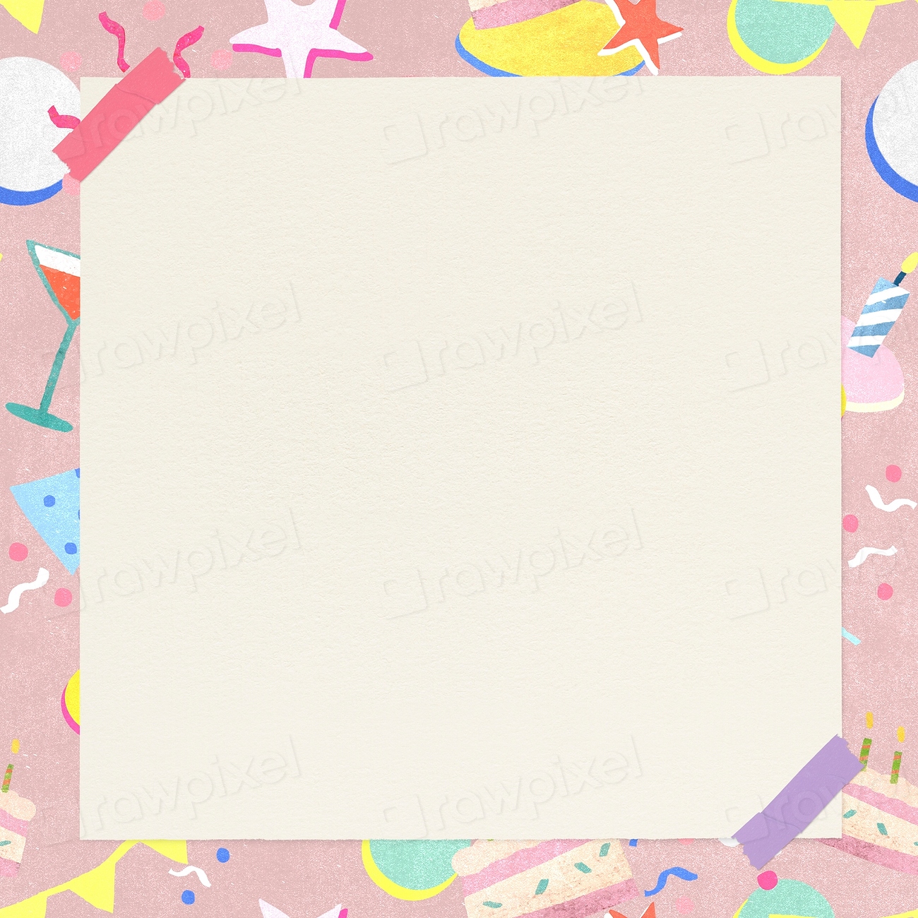 Pink square frame birthday celebration | Free Photo - rawpixel