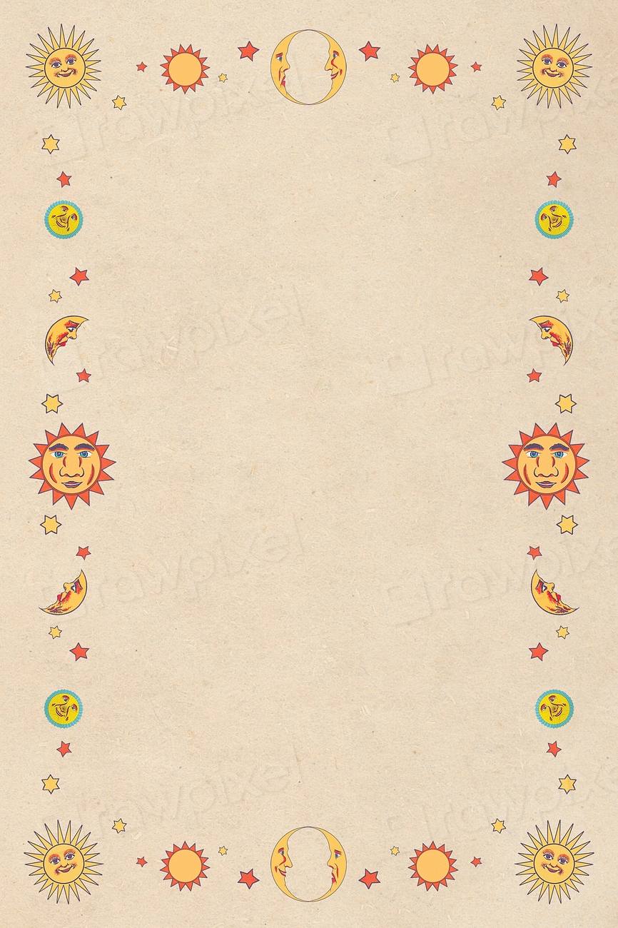 Vintage celestial frame design element | Premium PSD - rawpixel