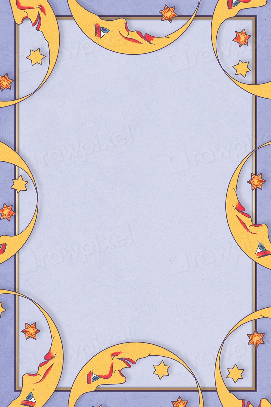 Vintage celestial moon face frame | Free PSD - rawpixel