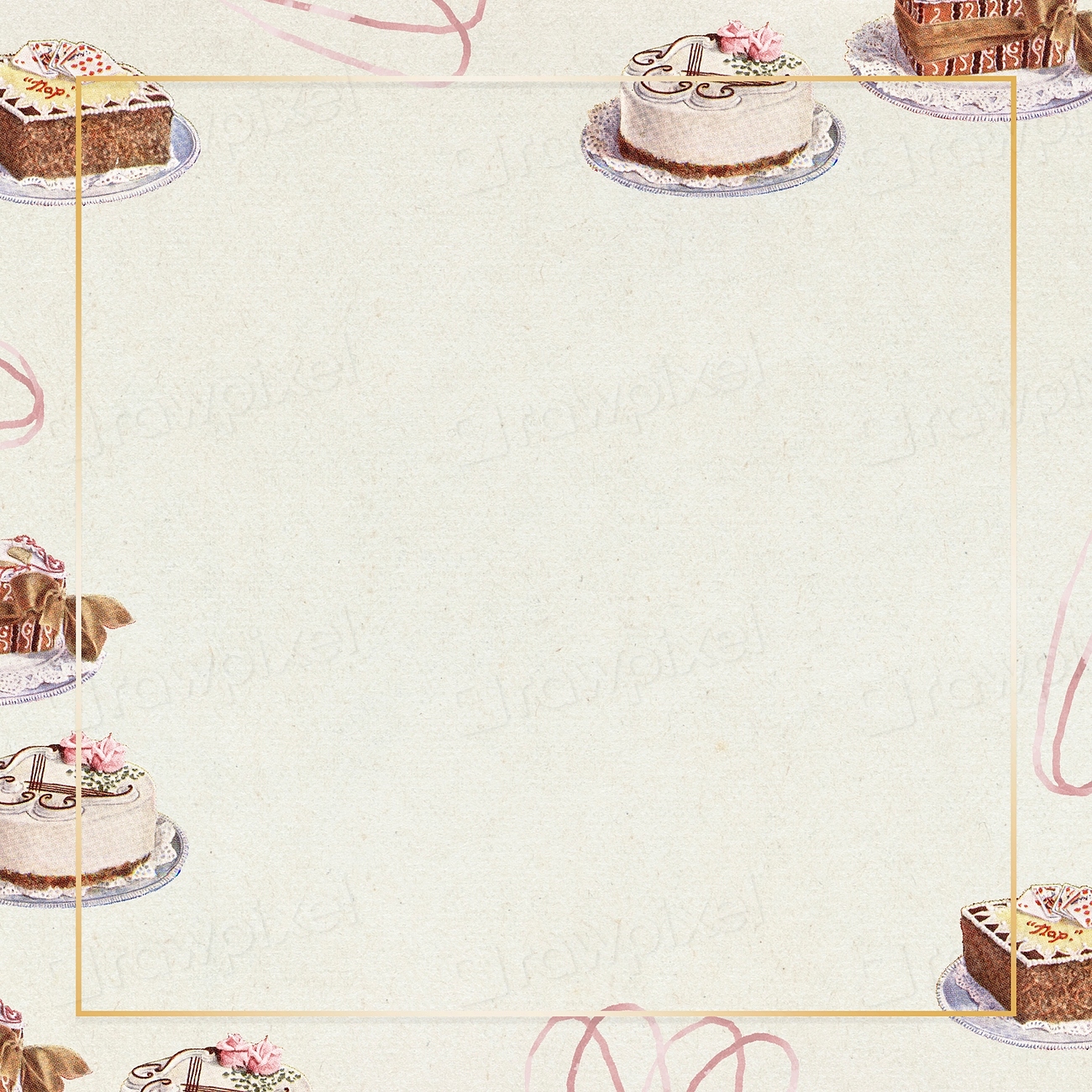 Hand drawn cakes frame design | Premium PSD - rawpixel