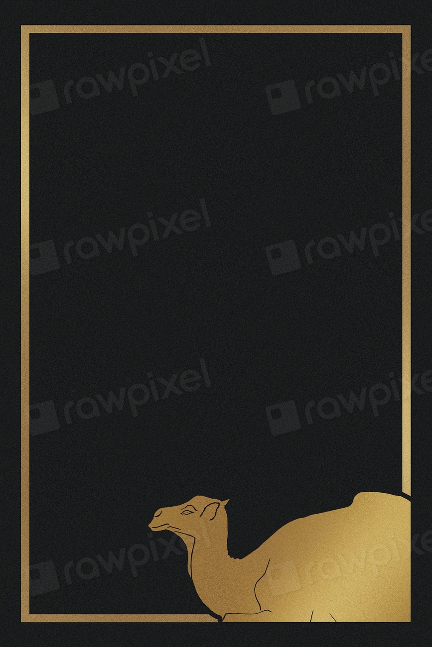 Vintage gold camel psd frame | Premium PSD - rawpixel
