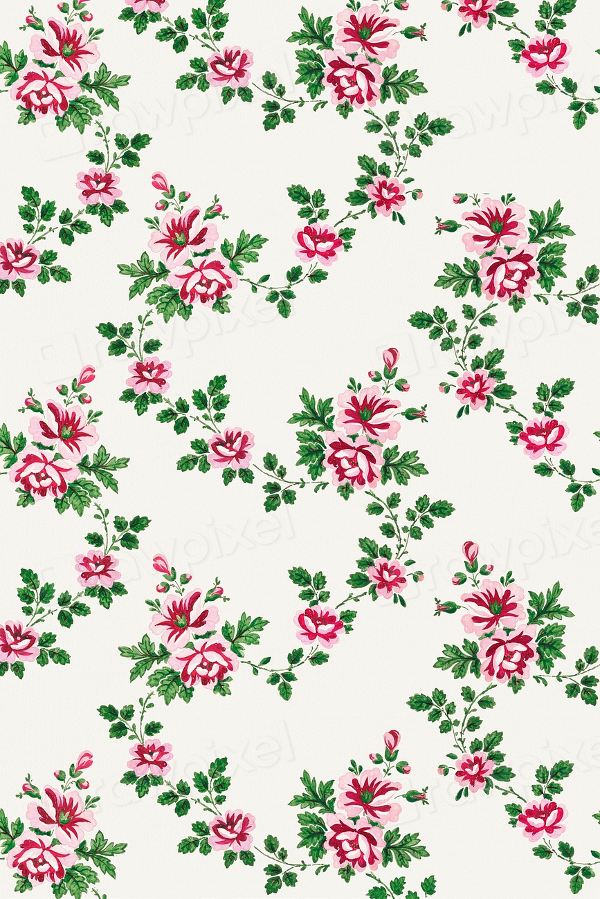 Antique floral pattern wallpaper background | Premium Photo - rawpixel