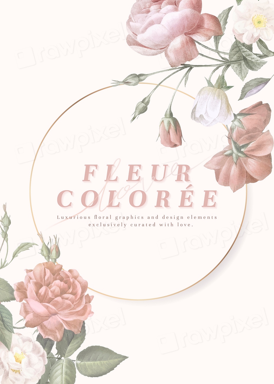 Elegant floral frame design vector | Premium Vector - rawpixel