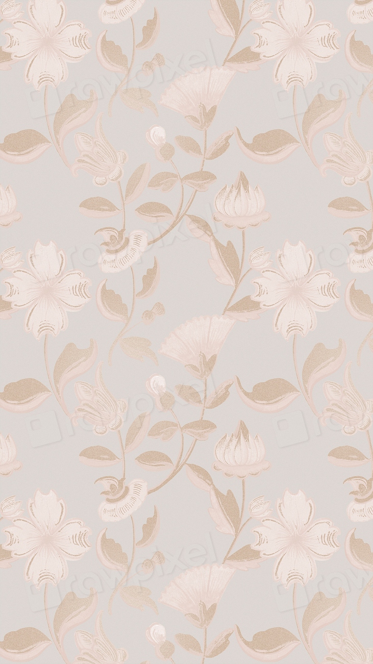 Vintage neutral floral pattern mobile | Premium Photo - rawpixel