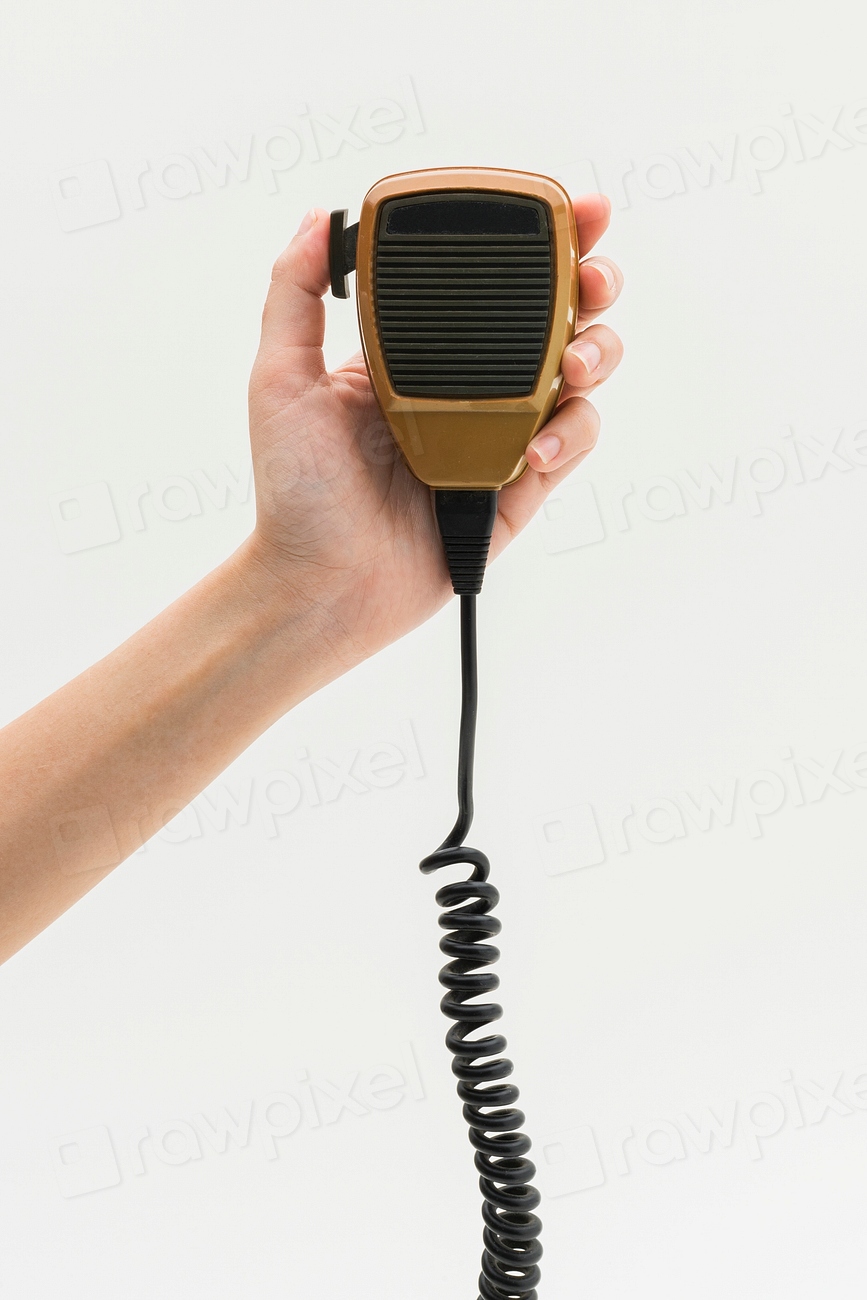 Man using microphone walkie talkie | Premium Photo - rawpixel