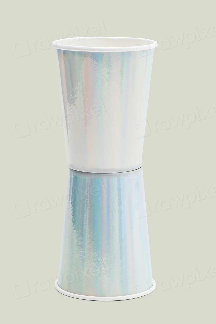 Shiny holographic plastic cups design | Premium PSD - rawpixel