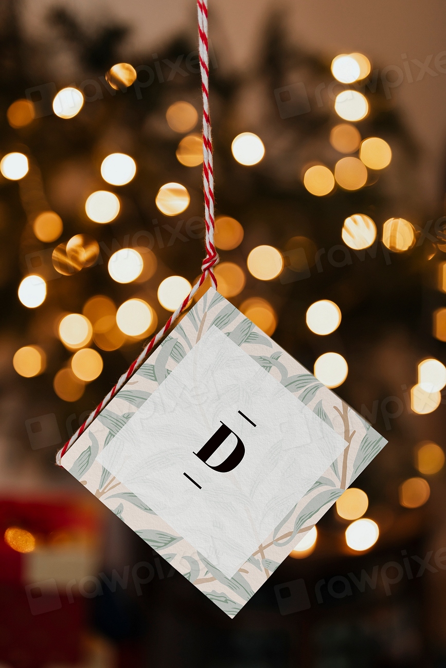 Christmas card D alphabet template | Premium Photo - rawpixel