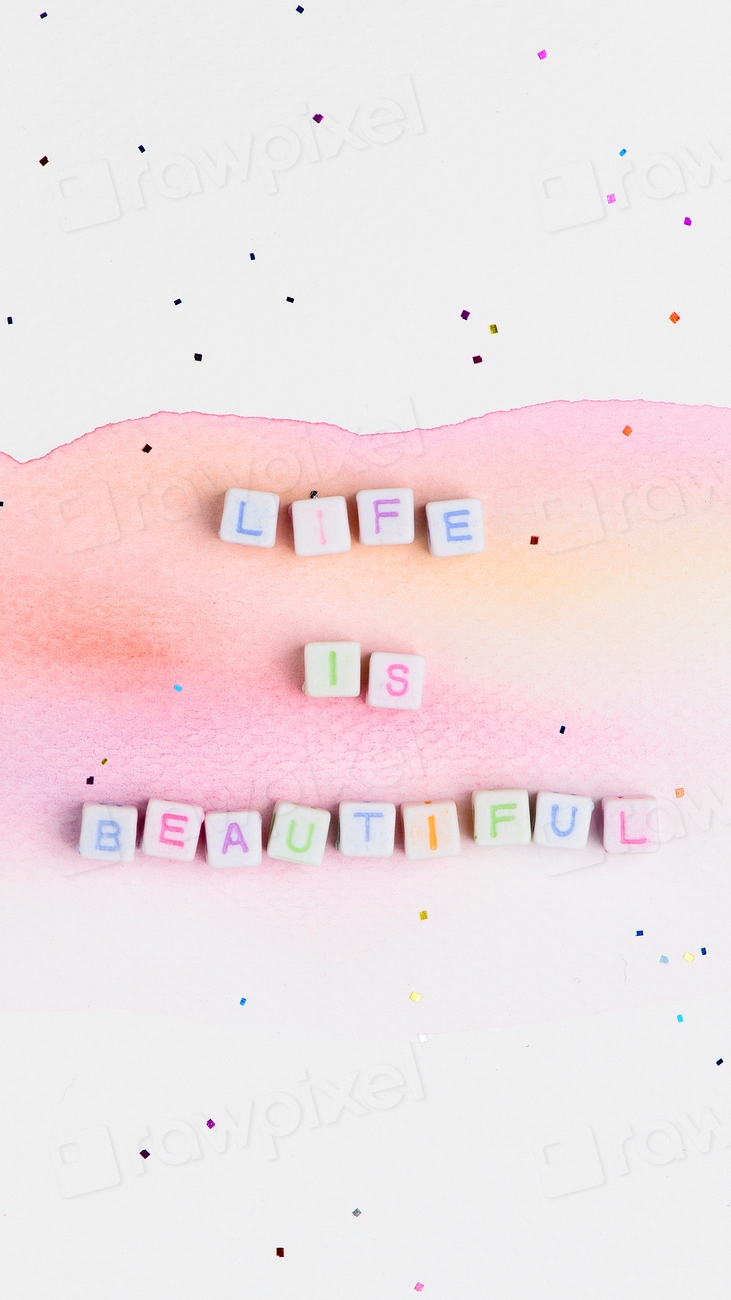 LIFE IS BEAUTIFUL beads word | Free Photo - rawpixel
