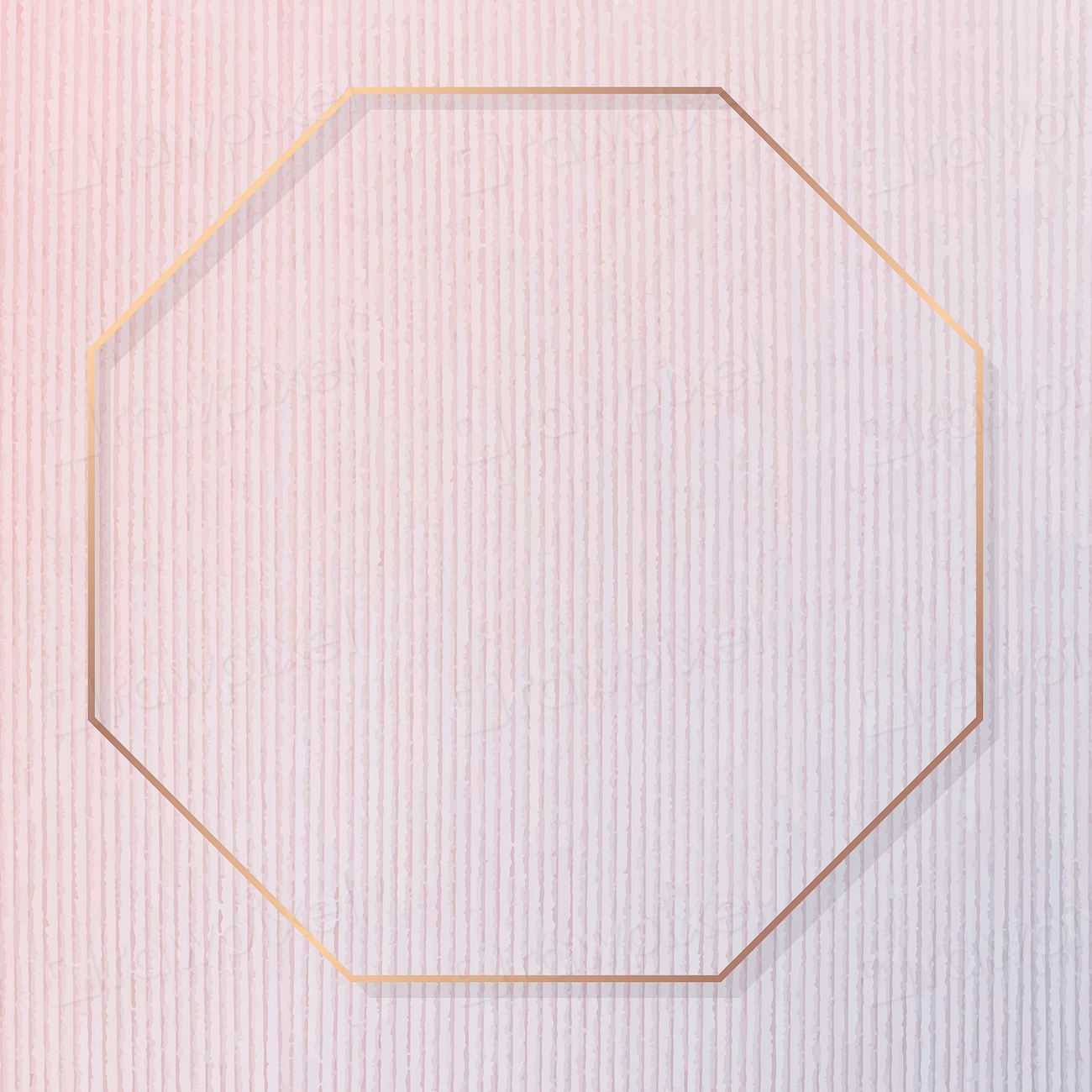 Octagon gold frame on pink | Premium Vector - rawpixel