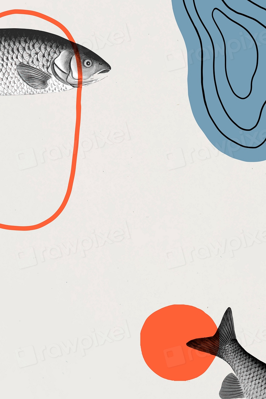 Vintage fish frame art vector | Premium Vector - rawpixel