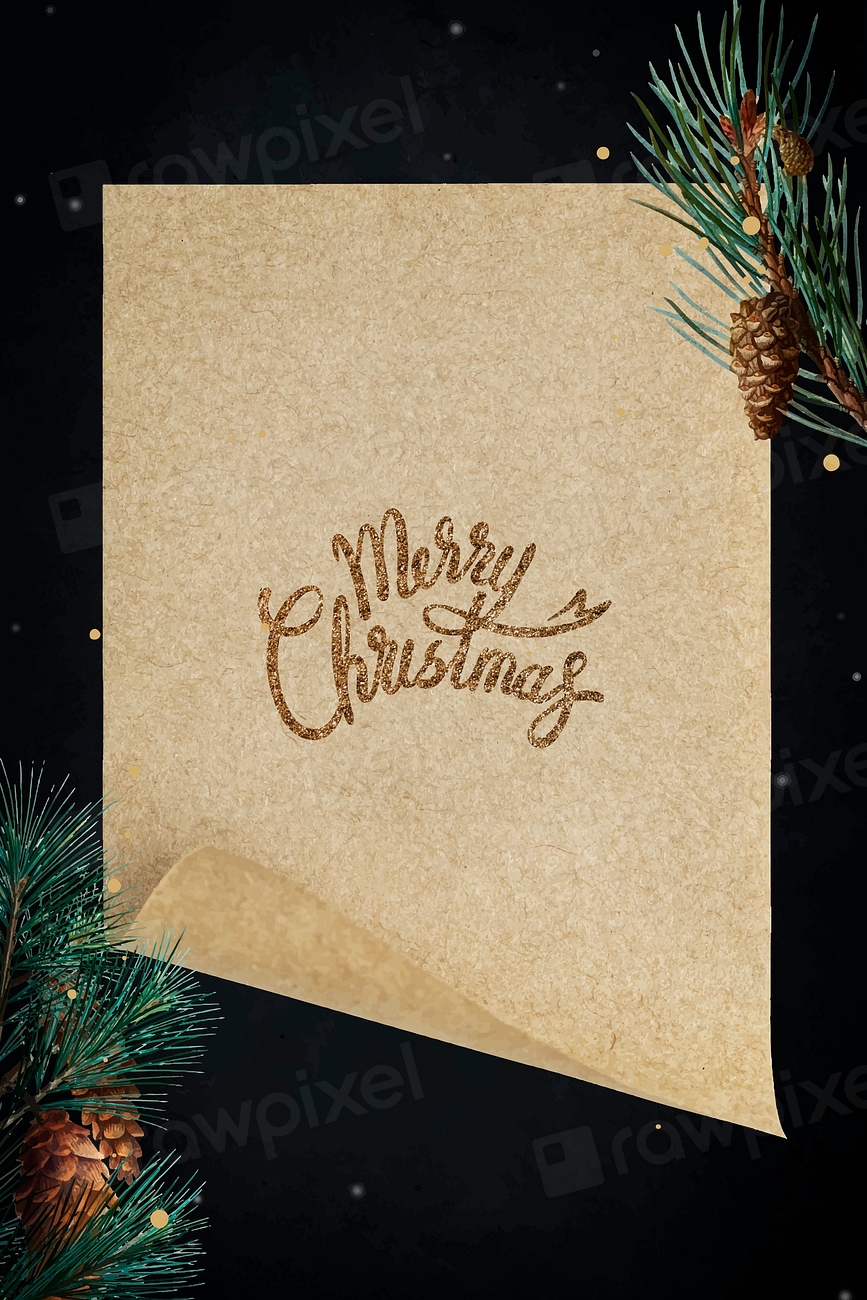 Merry Christmas golden paper vector | Premium Vector - rawpixel