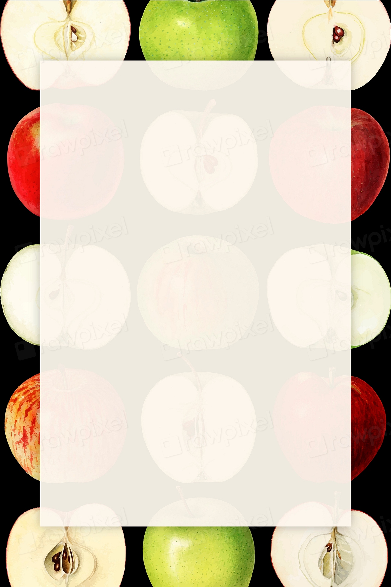 Hand drawn fresh apples frame | Premium Vector - rawpixel