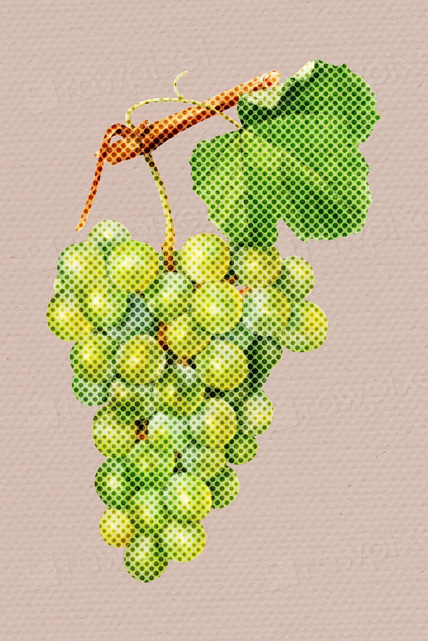 Halftone green grapes sticker | Premium PSD - rawpixel