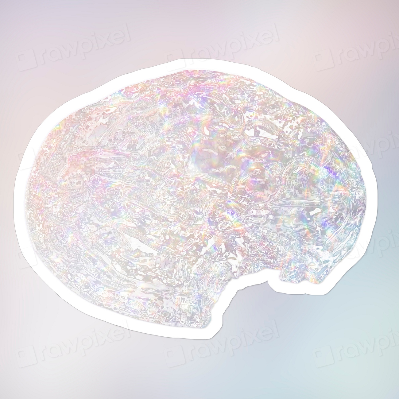 Silvery holographic cookie sticker with a white | Premium PSD - rawpixel