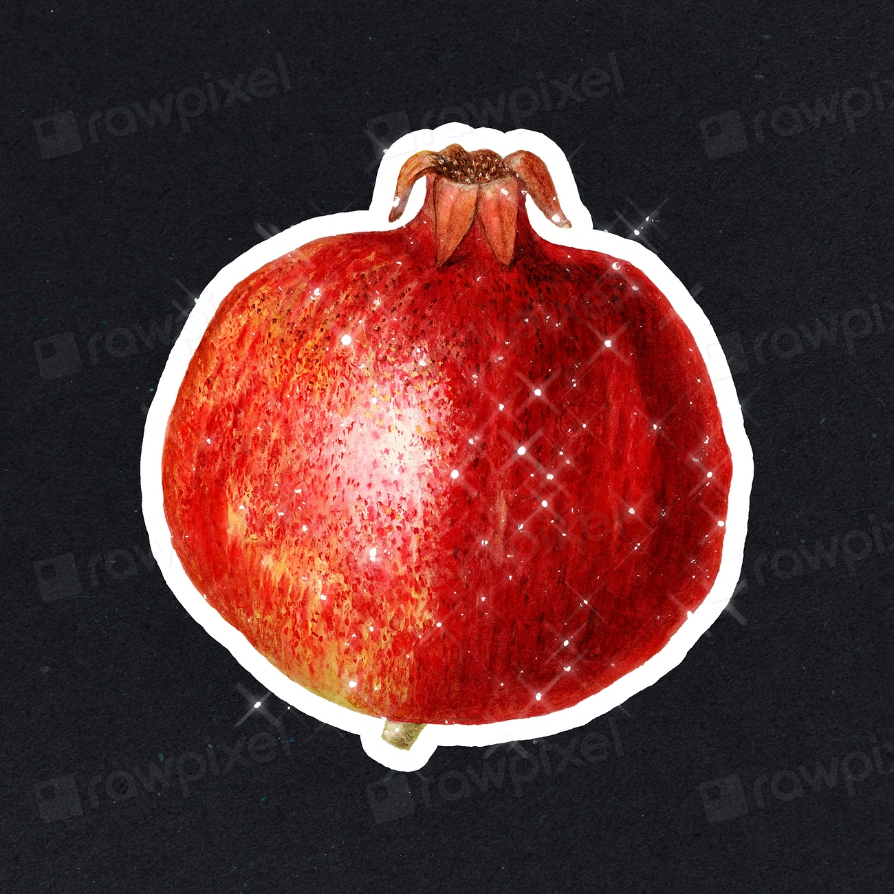 Hand drawn pomegranate sticker design | Premium PSD - rawpixel