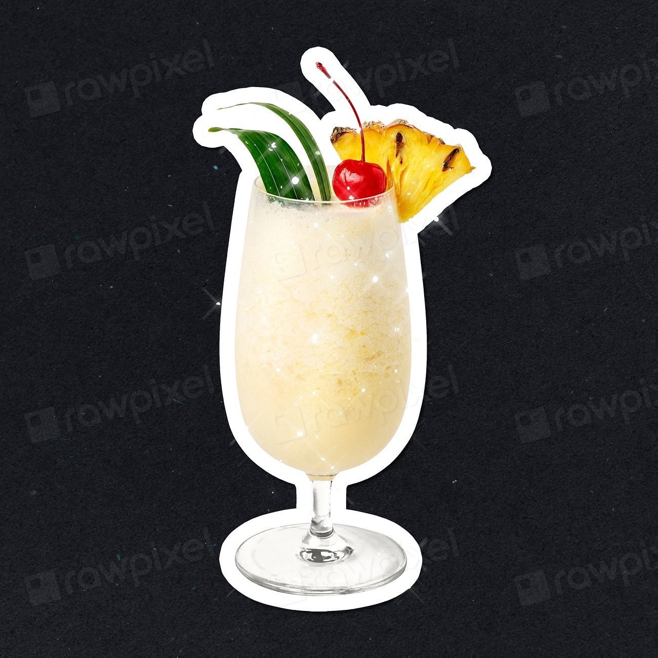 Pina Colada drink glitter sticker | Premium PSD - rawpixel