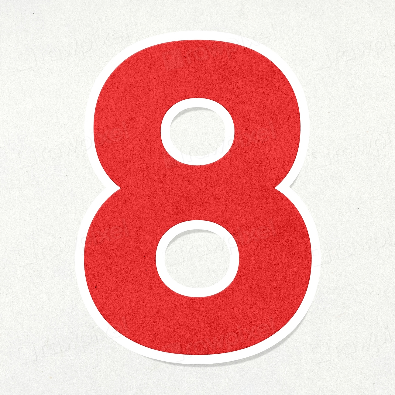 Red number eight sticker design | Premium PSD - rawpixel