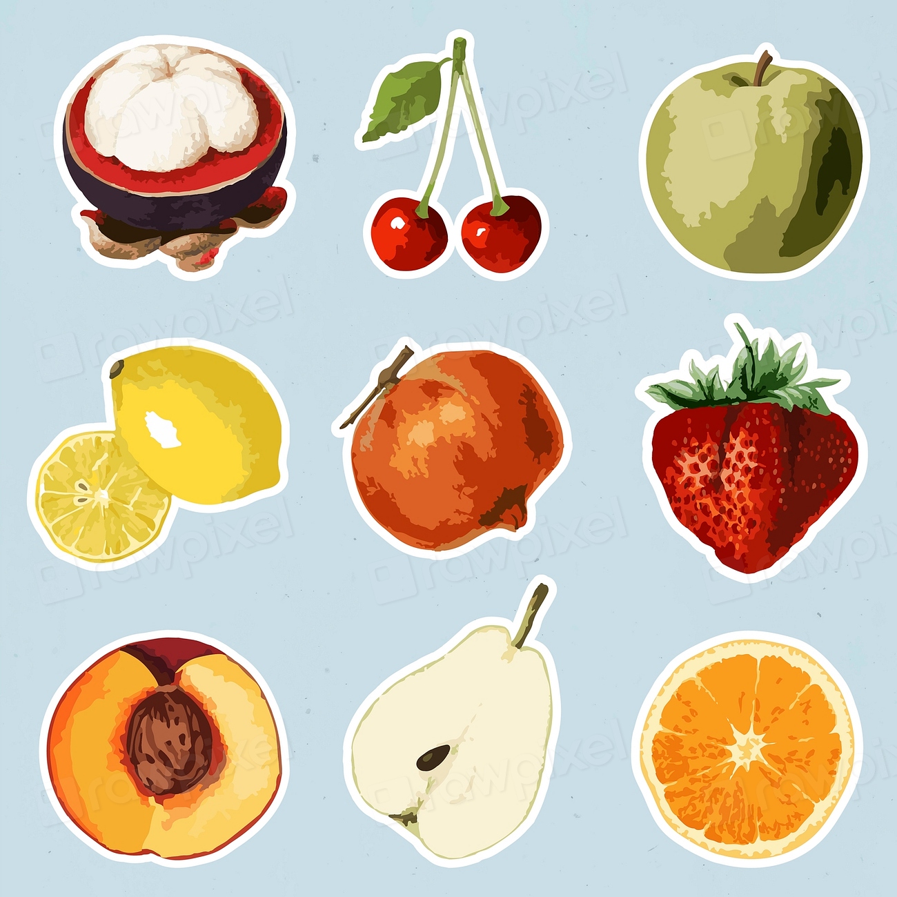 Vectorized tropical fruit sticker collection | Premium Vector - rawpixel