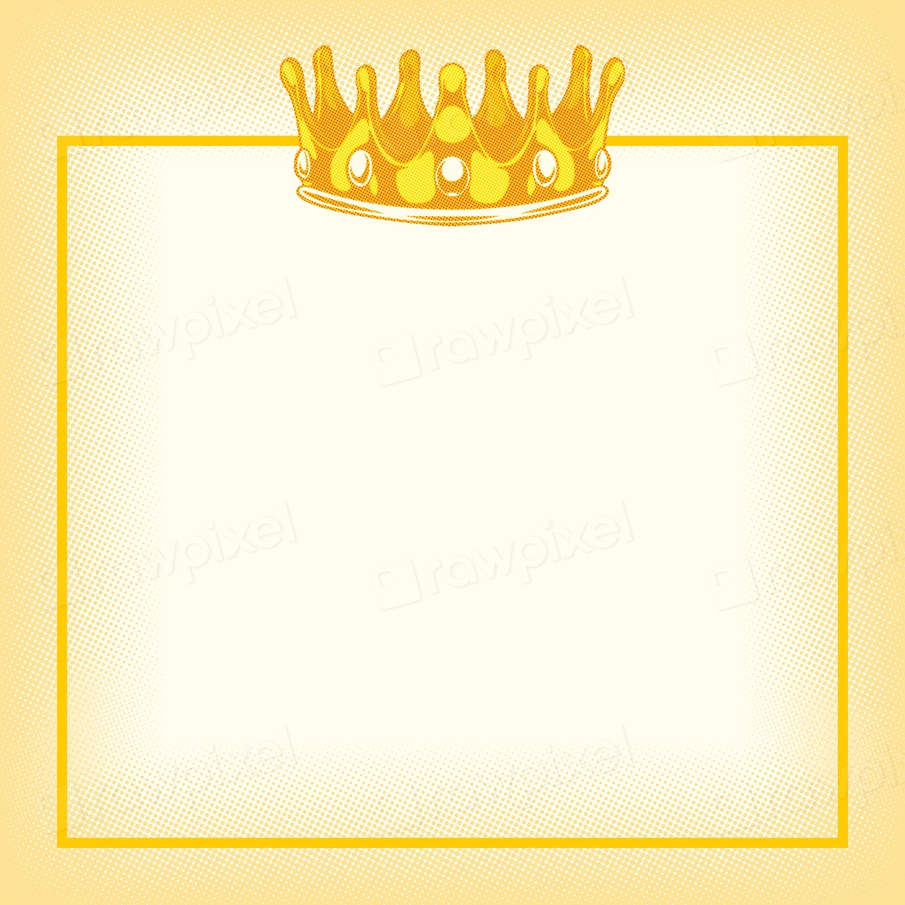 Golden crown square frame design | Premium PSD - rawpixel