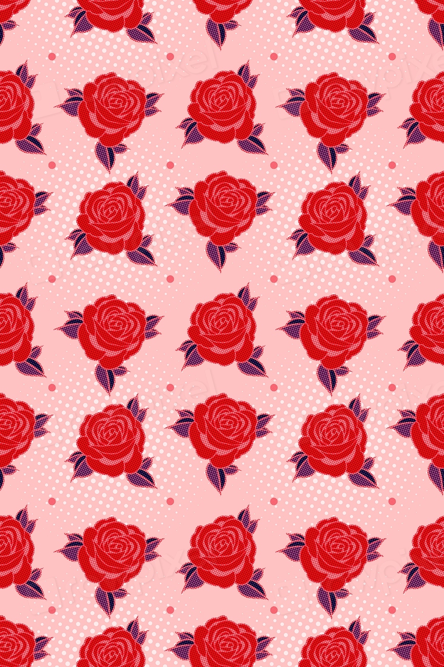 Pop art red rose patterned | Premium Photo - rawpixel