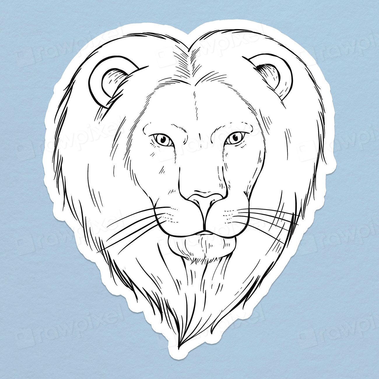 Psd lion cartoon sticker hand | Premium PSD - rawpixel