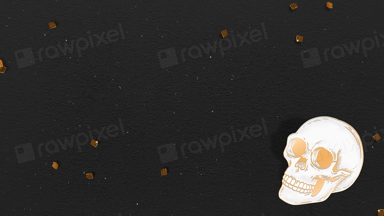 Gold skull on black background | Premium PSD - rawpixel