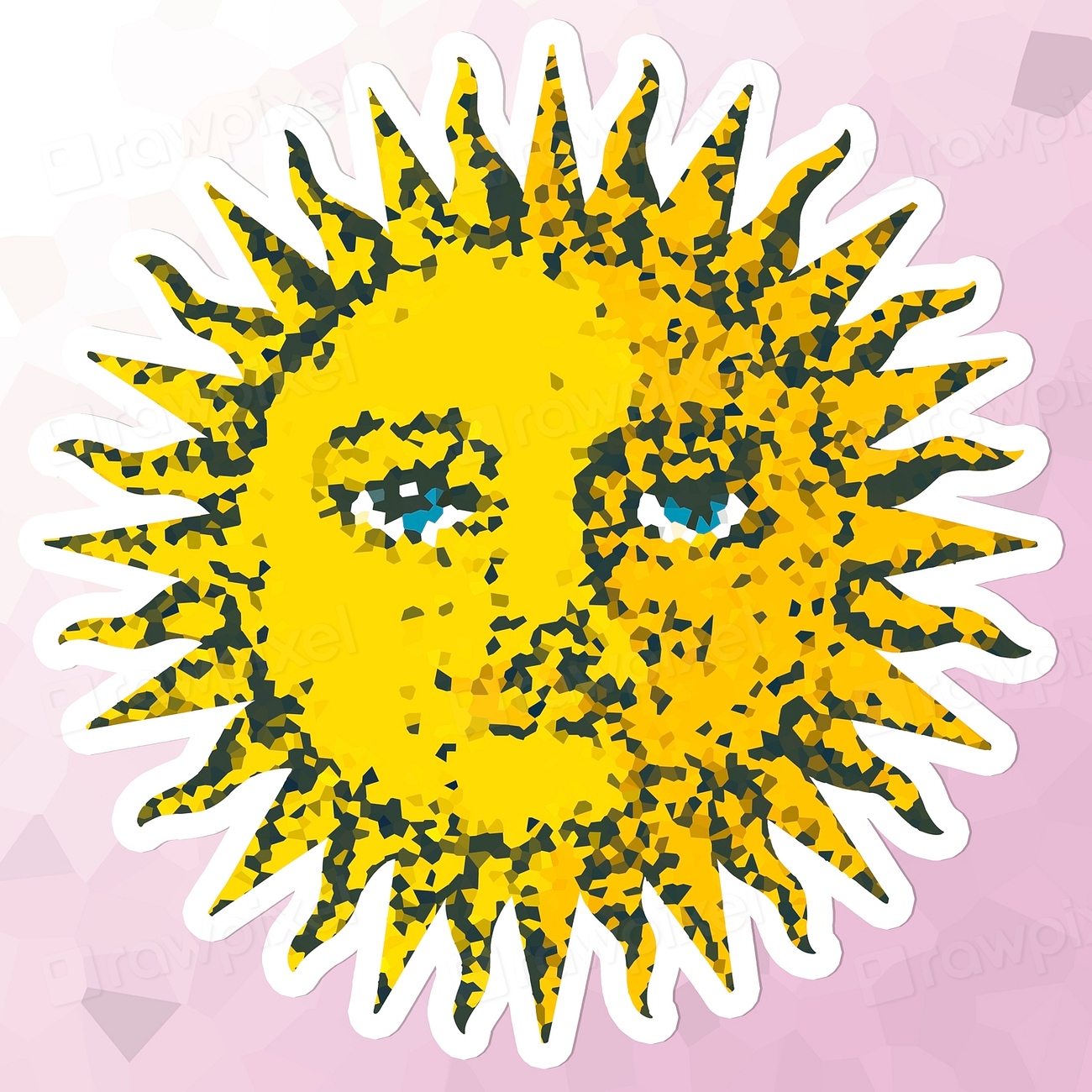 Crystallized sun with a face | Free PSD - rawpixel