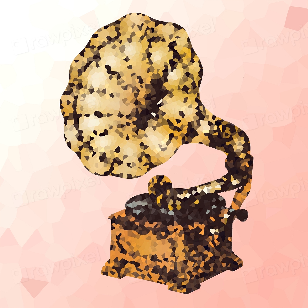 Crystallized gramophone design resource | Free PSD - rawpixel