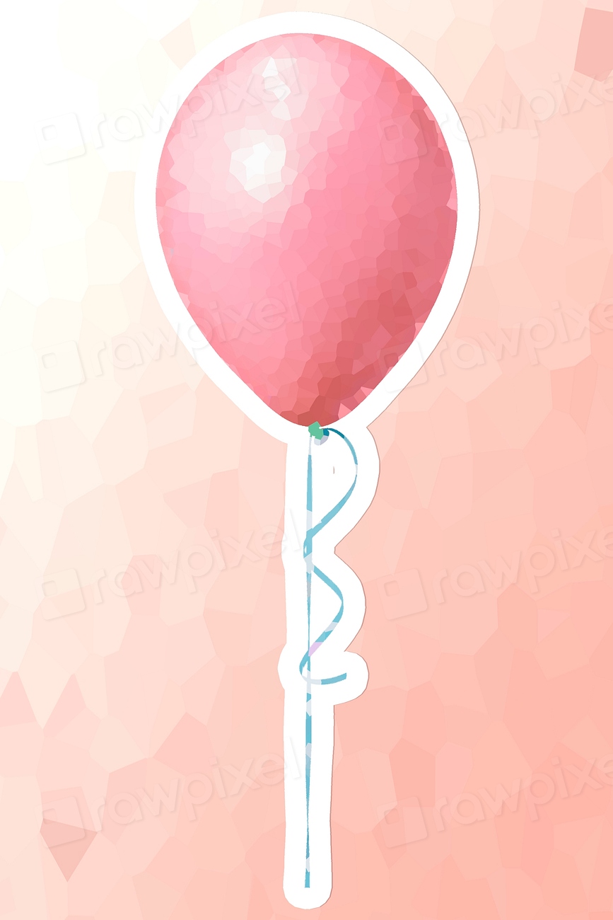 Crystallized pink balloon sticker overlay | Premium PSD - rawpixel