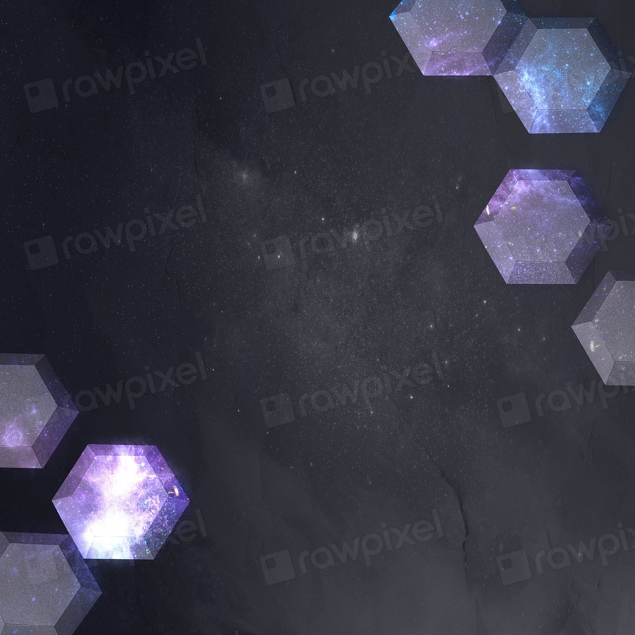 Galaxy paper craft hexagon patterned | Free Photo - rawpixel