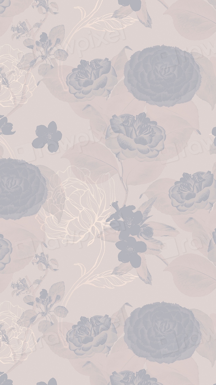 Hand drawn gray flower pattern | Premium Photo - rawpixel