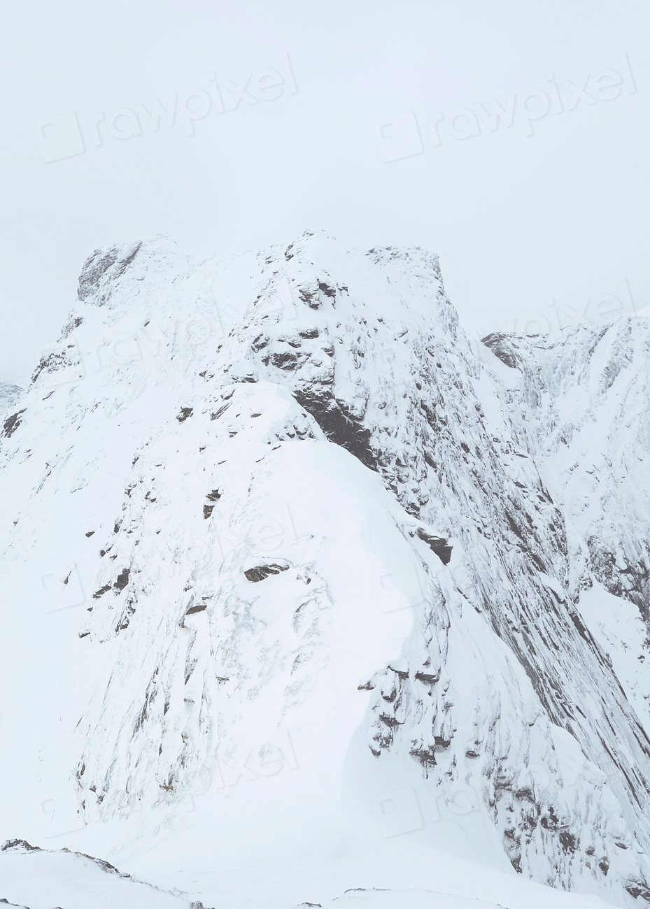 Snowy mountain peak winter wallpaper | Free Photo - rawpixel