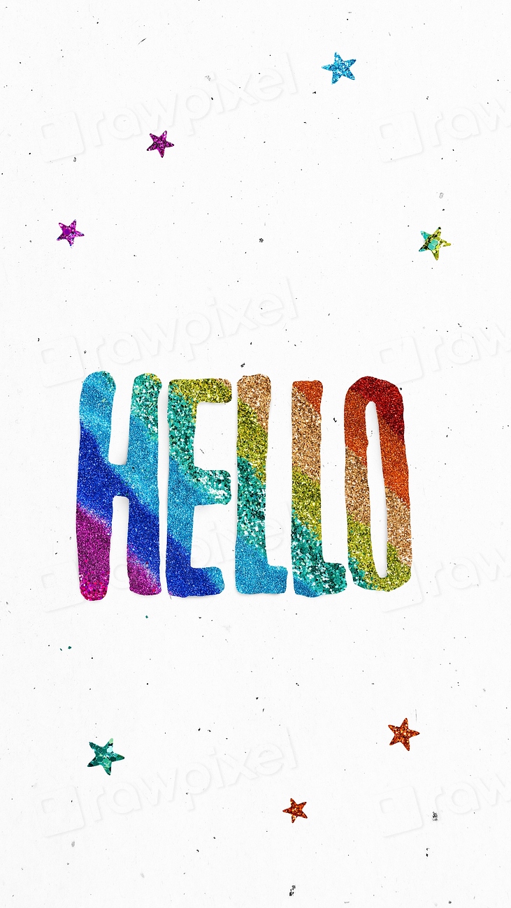 Sparkling rainbow Hello word typography | Free Photo - rawpixel