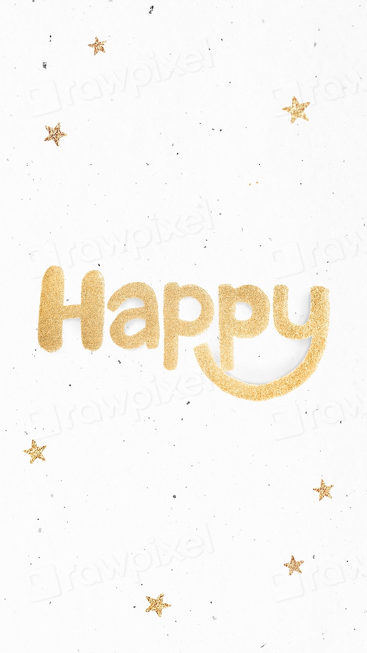 Sparkling gold glitter Happy word | Free Photo - rawpixel