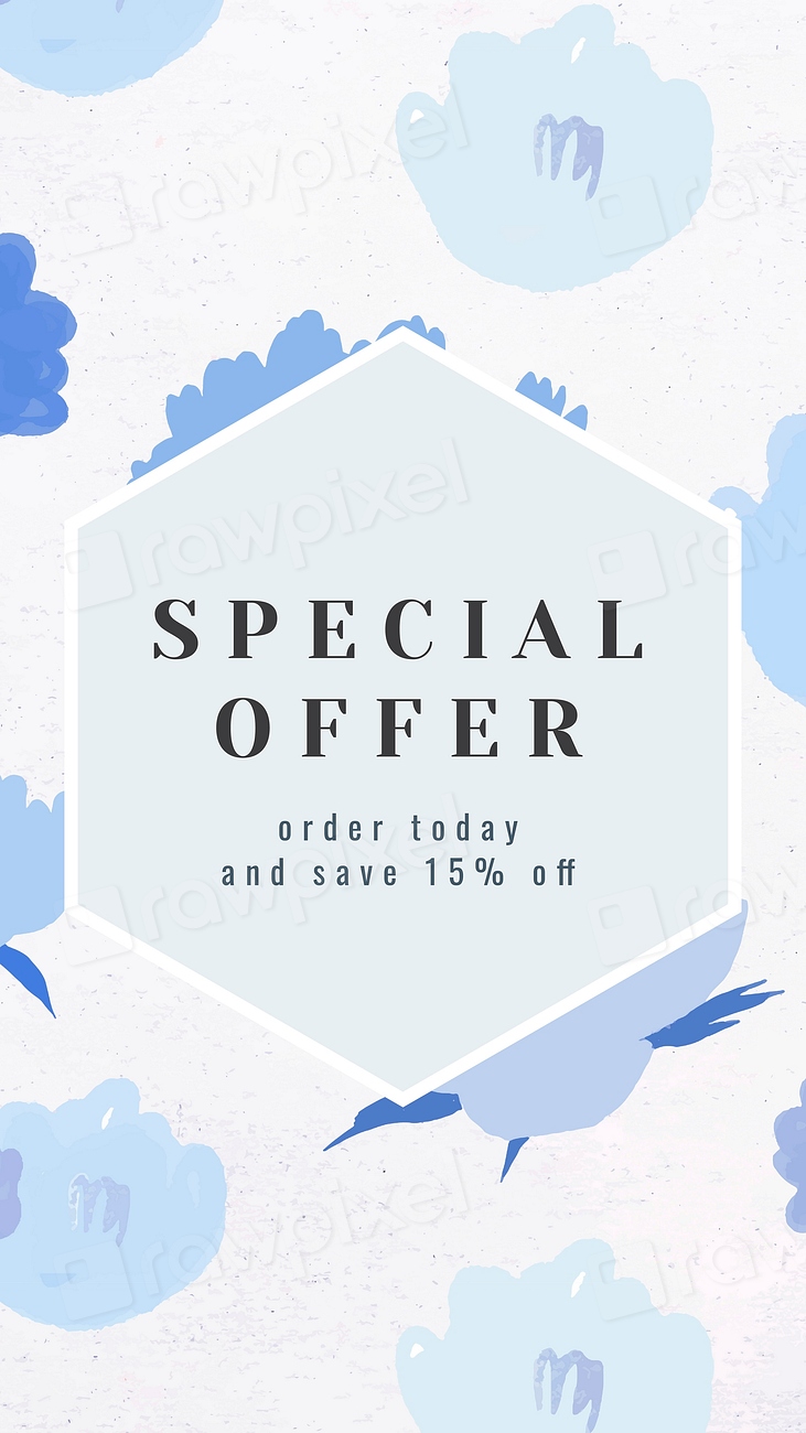 Special offer text promotion floral | Premium Vector Template - rawpixel