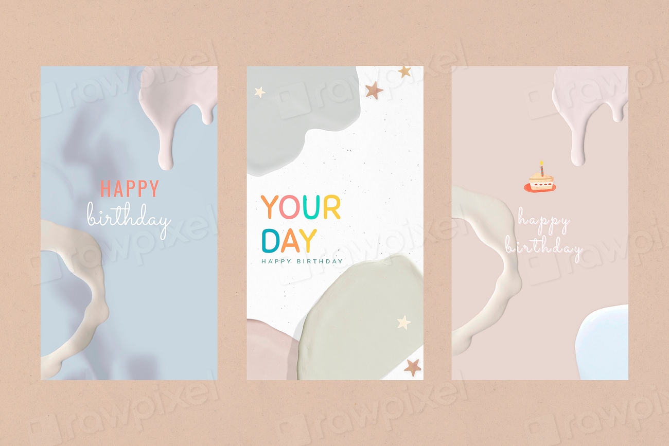 Happy birthday pastel template vector | Premium Vector - rawpixel
