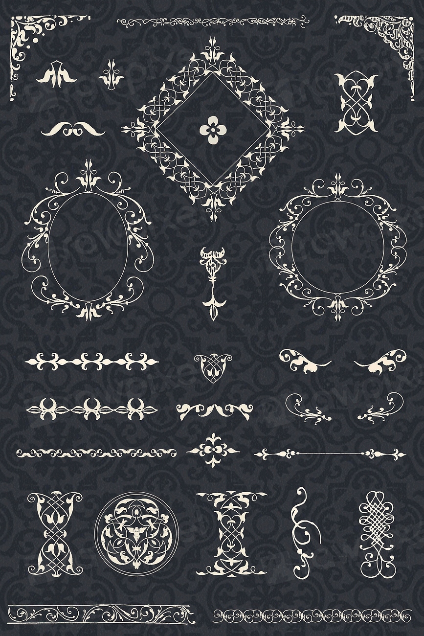 Vintage white ornamental element vector | Premium Vector - rawpixel