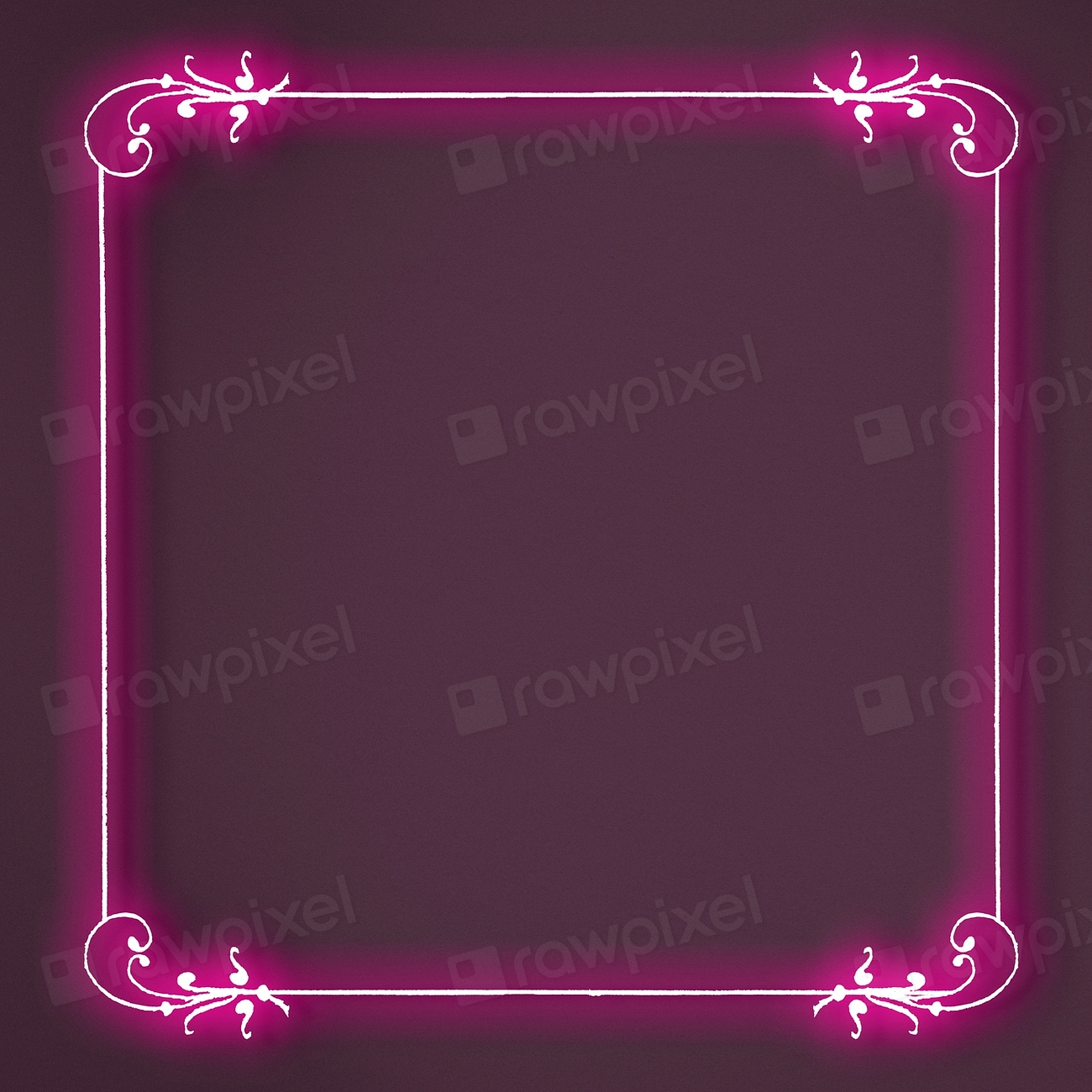 Neon pink filigree frame border | Premium PSD - rawpixel