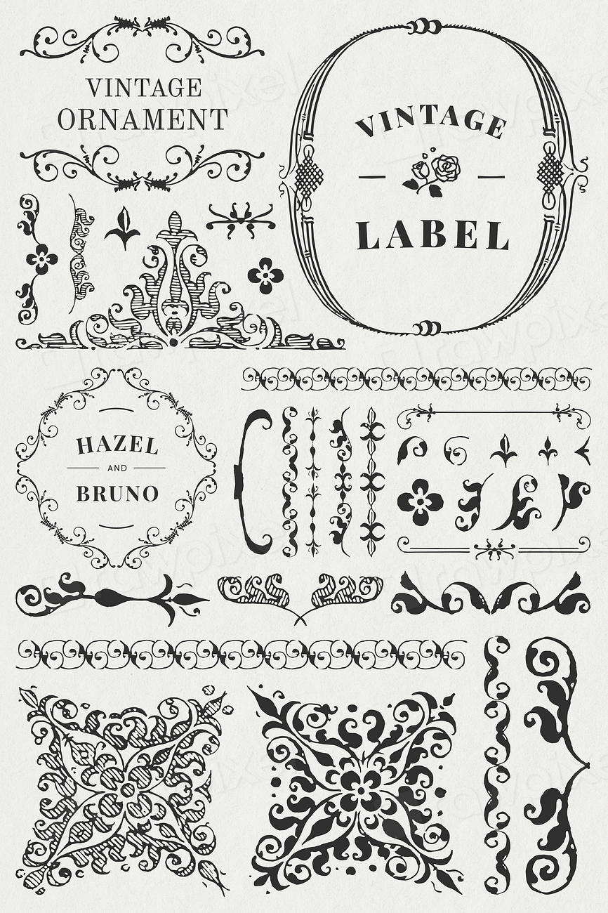 Psd Victorian ornamental element set | Premium PSD - rawpixel