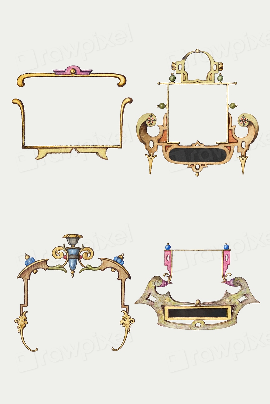 Victorian gold signboard emblem vector, | Premium Vector - rawpixel