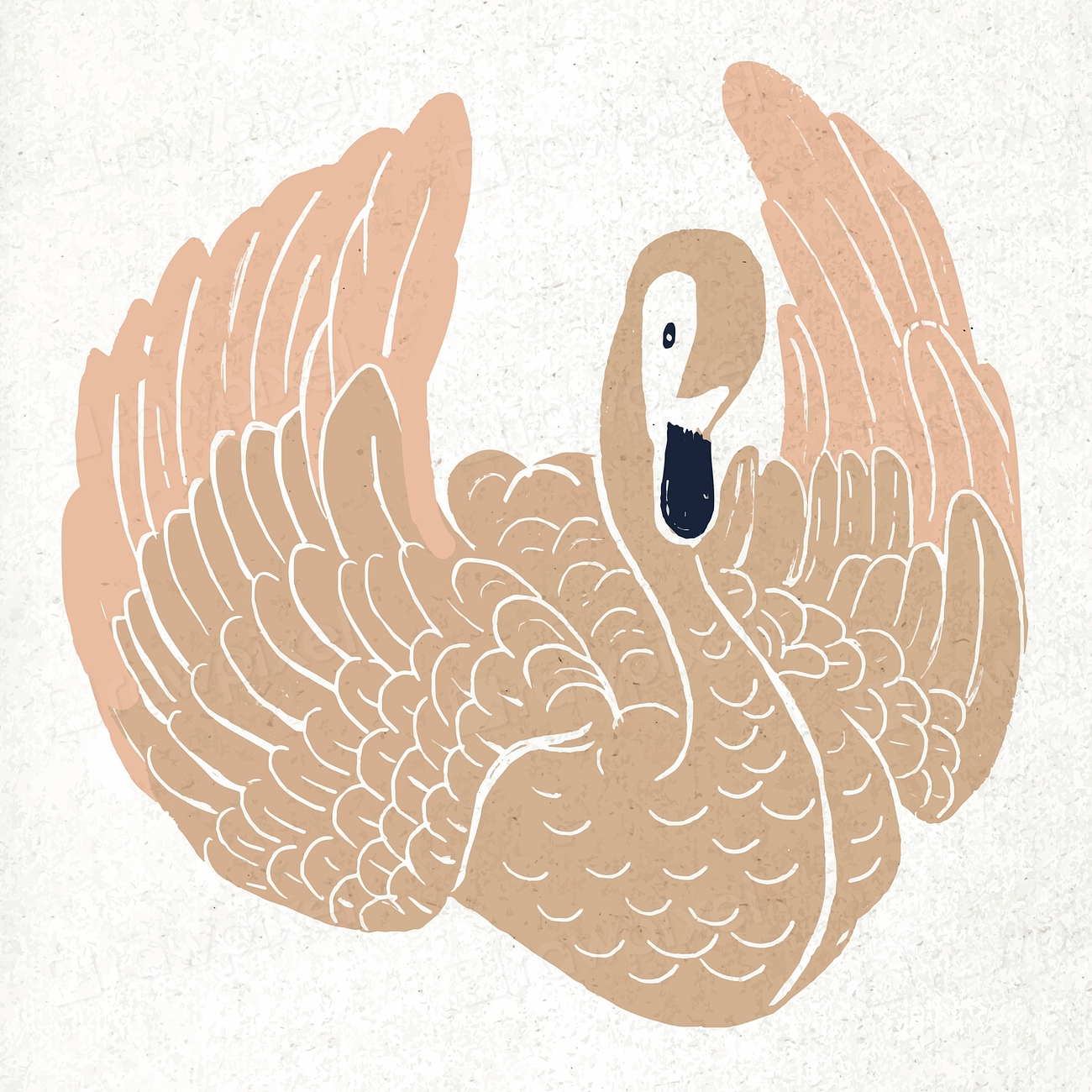 Beige swan bird vector vintage | Premium Vector Illustration - rawpixel