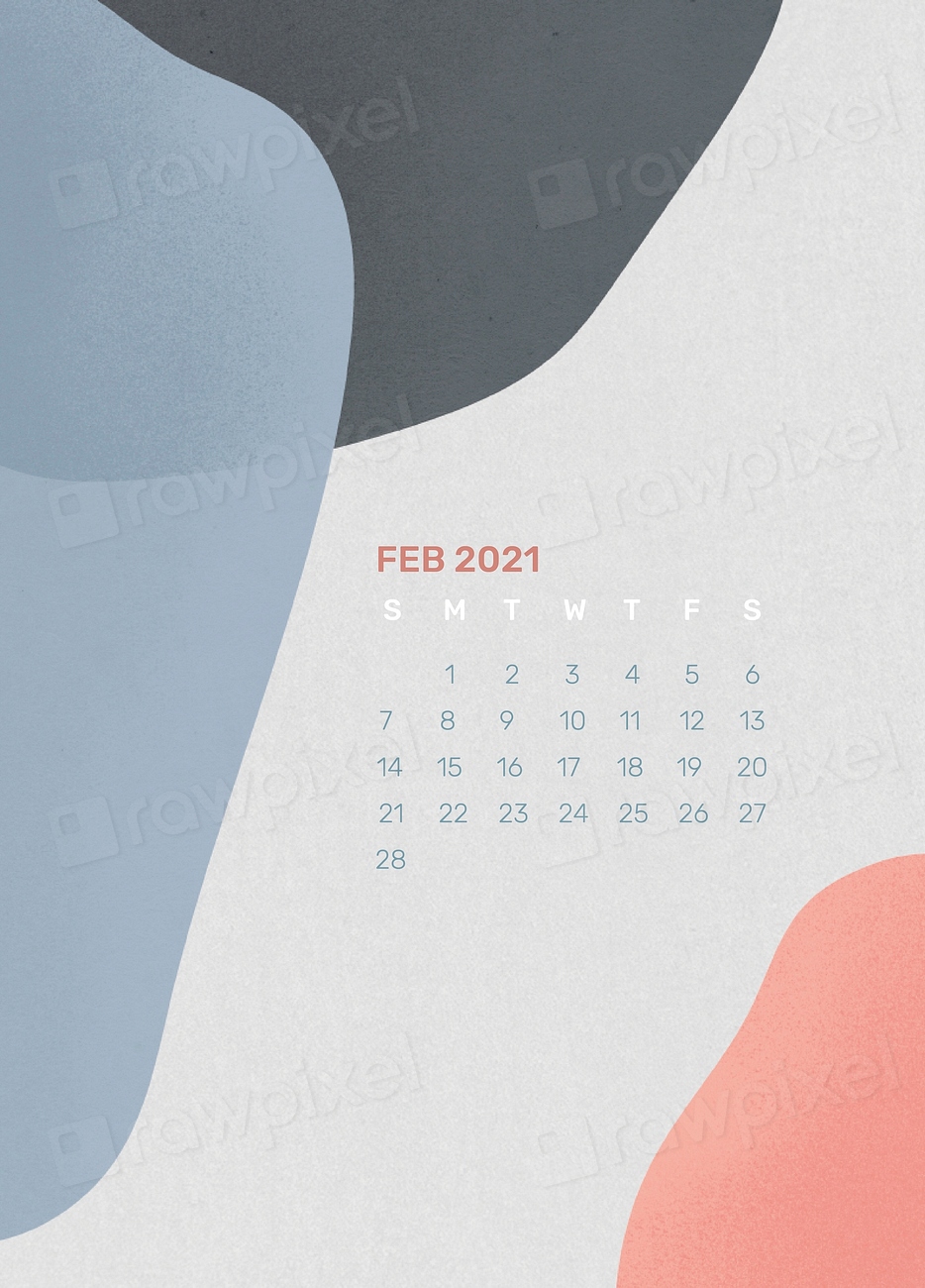 2021 calendar February printable template | Premium Vector - rawpixel