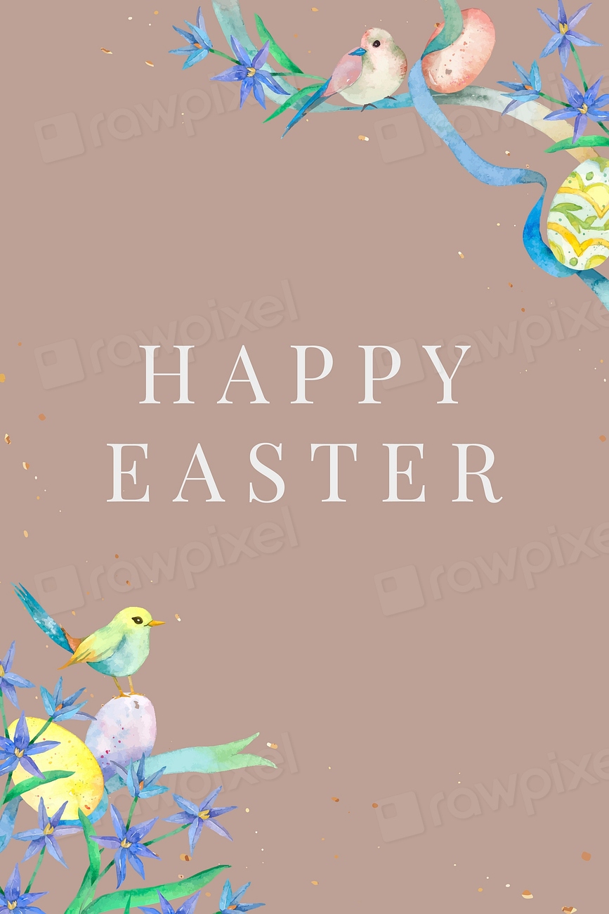Happy Easter watercolor template vector | Premium Vector Template ...