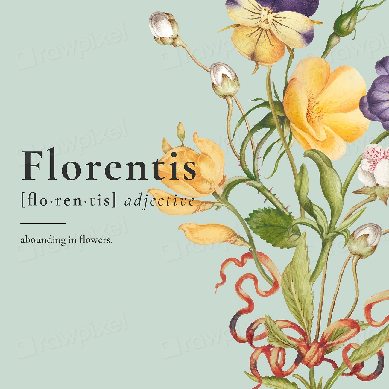 Editable aesthetic floral template vector | Free Vector Template - rawpixel