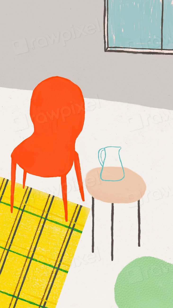 Funky interior mobile wallpaper vector | Premium Vector Illustration ...